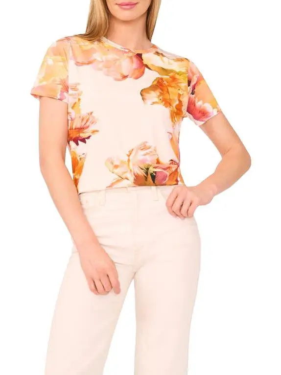 Ted Baker London Floral Print T-shirt - Spicy Orange