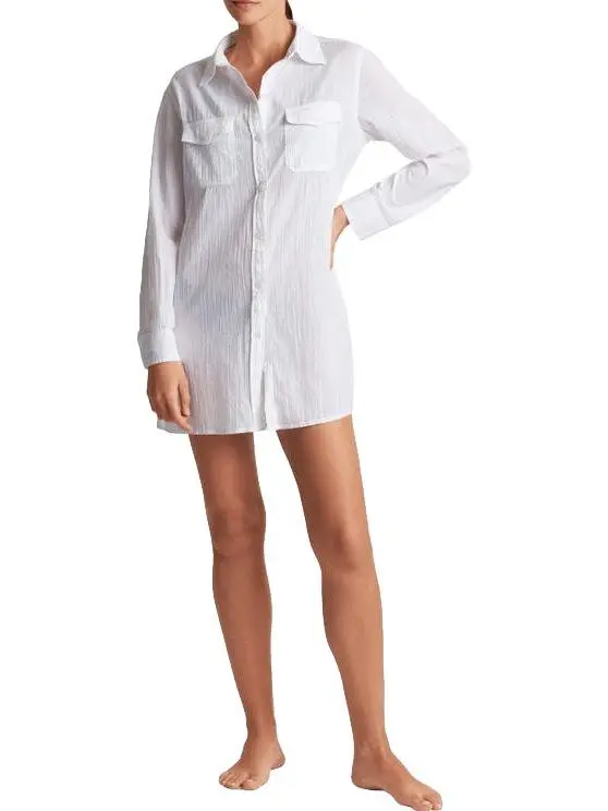 Ralph Lauren Crushed Organic-cotton Cover-up Shirt - White