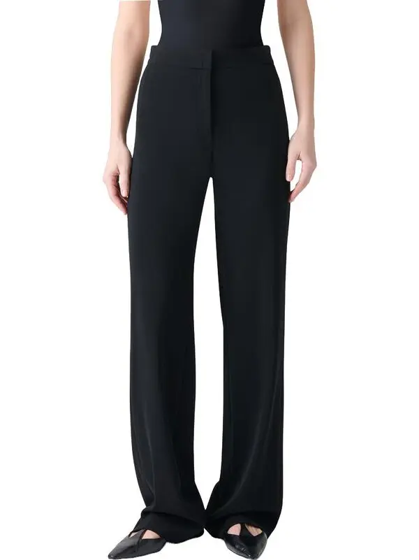 Akris Marla Crepe Flare Pants - Black