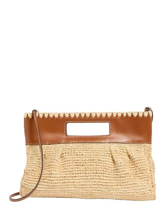 Staud Lena Raffia Clutch - Natural/tan