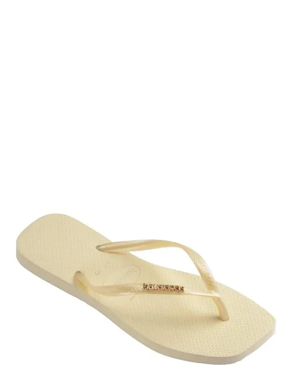 Havaianas Slim Square Logo Flip Flop - Buttercream