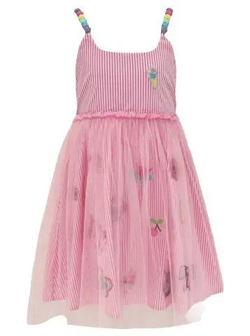 LOLA + THE BOYS Striped Bodice Dress - Pink