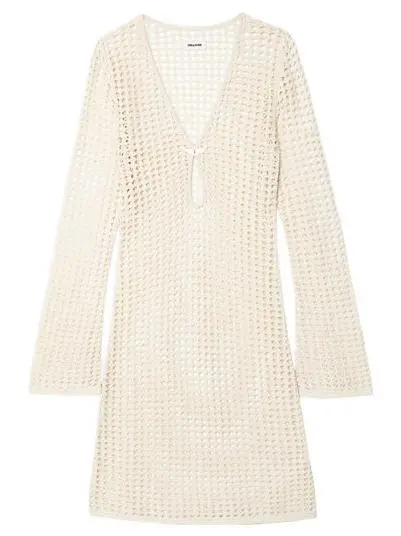 Zadig&Voltaire Ranyra Brooch-embellished Cotton-crochet Mini Dress - Judo