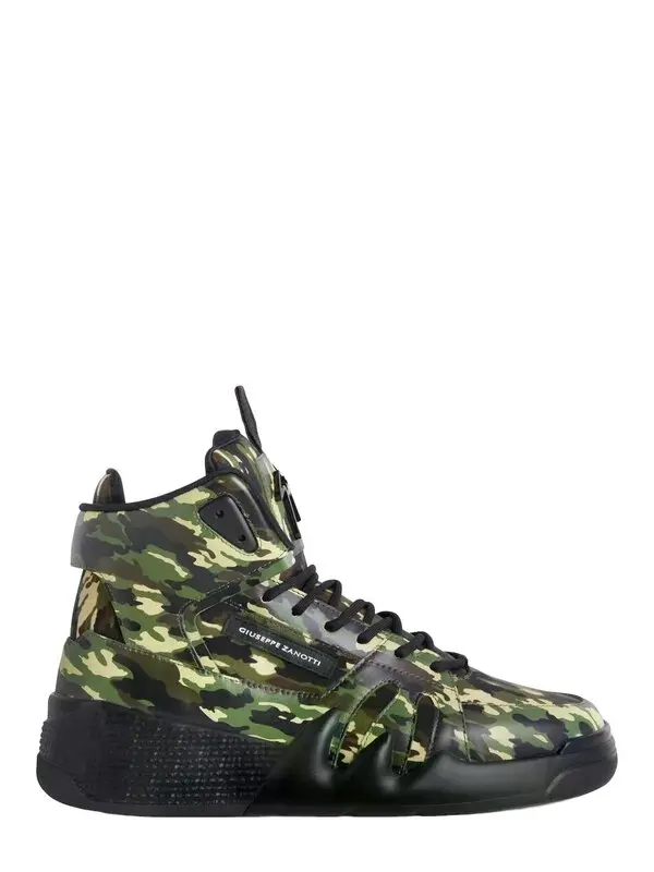 GIUSEPPE ZANOTTI Talon Camouflage High-top Sneakers - Green