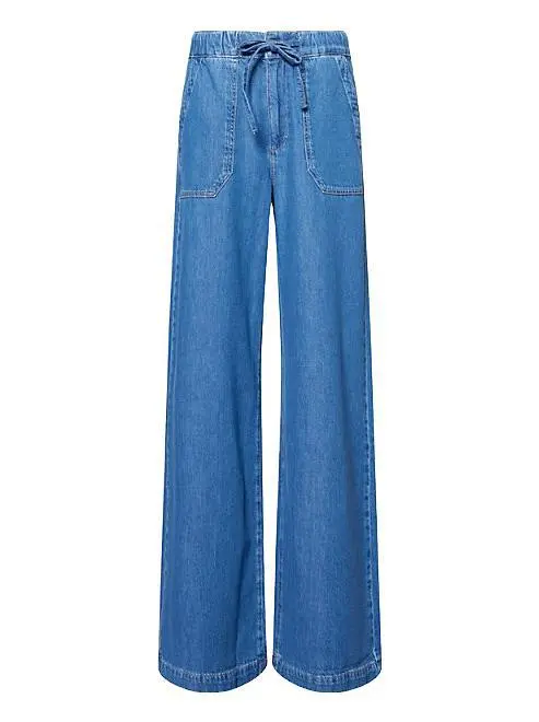 Paige Rumi Wide-leg Cotton-blend Jeans - Nimes