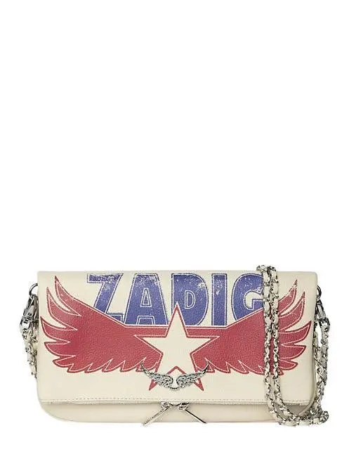 Zadig&Voltaire Rock America Graphic-print Leather Clutch Bag - Flash
