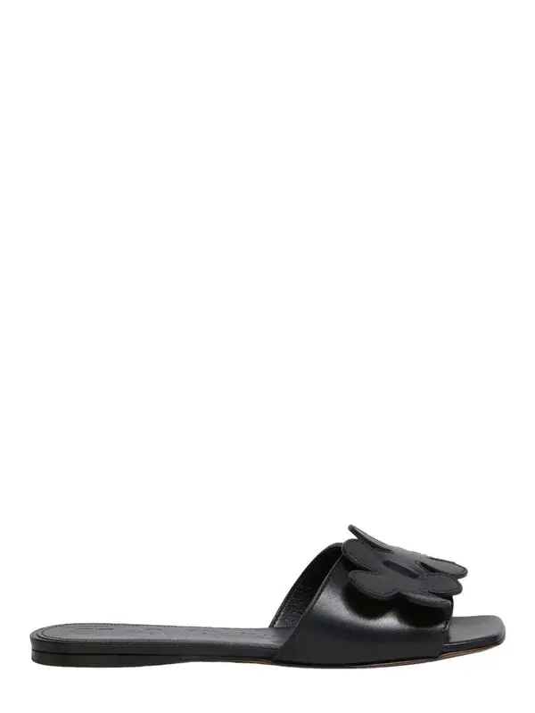 Marni Floral-appliqué Slide Sandals - Black