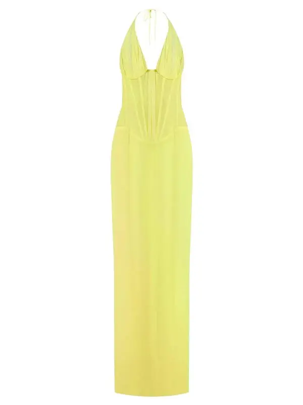 MONOT Halterneck Maxi Dress - Yellow