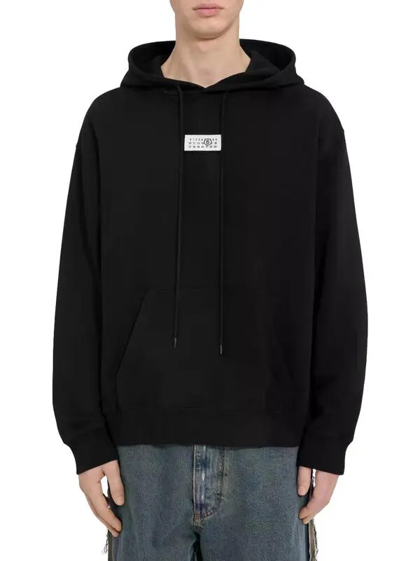 MAISON MARGIELA Logo Hooded Sweatshirt - Black