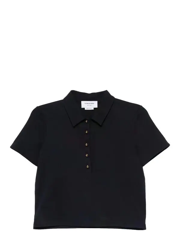 Thom Browne Cotton Short-sleeve Polo Top - Blue