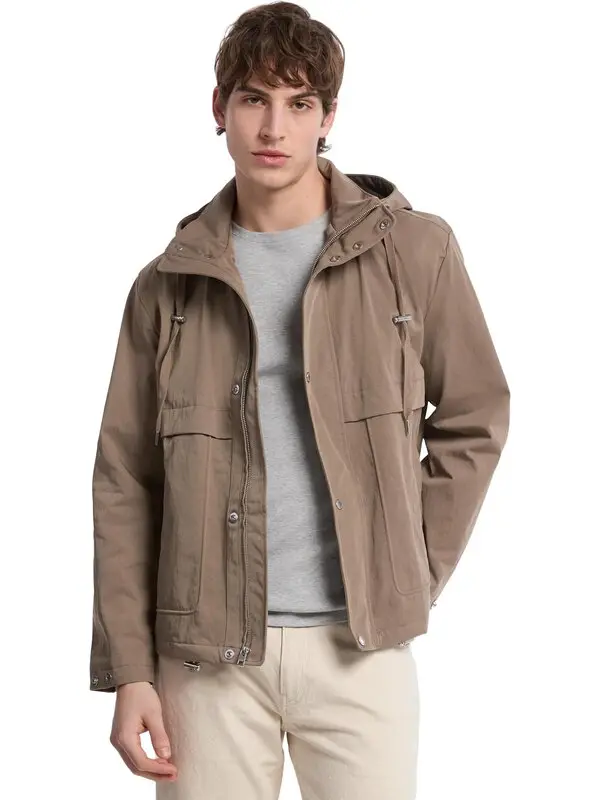 Michael Kors Nylon Twill Windbreaker Jacket - Brown