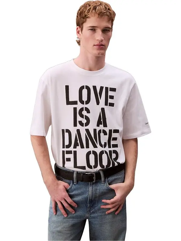Calvin Klein Marc Hundley Pride Love Is A Dance Floor Relaxed T-shirt - Bright White