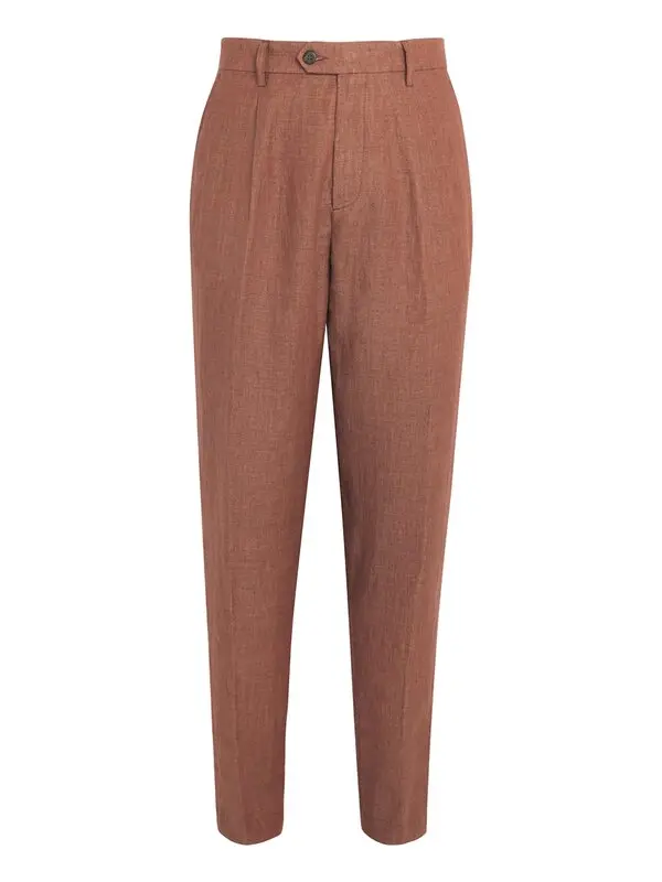 Eleventy Linen Tailored Trousers - Beige
