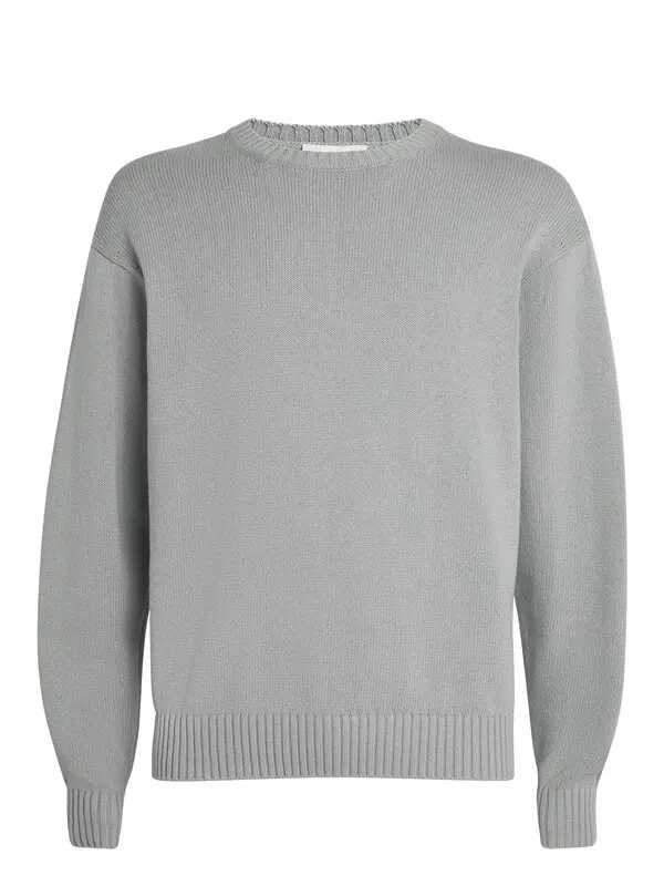 FRAME Cotton-silk Crewneck Sweater - Grey