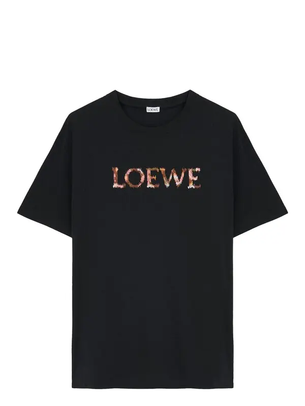 Loewe Cotton-blend Logo T-shirt - Black