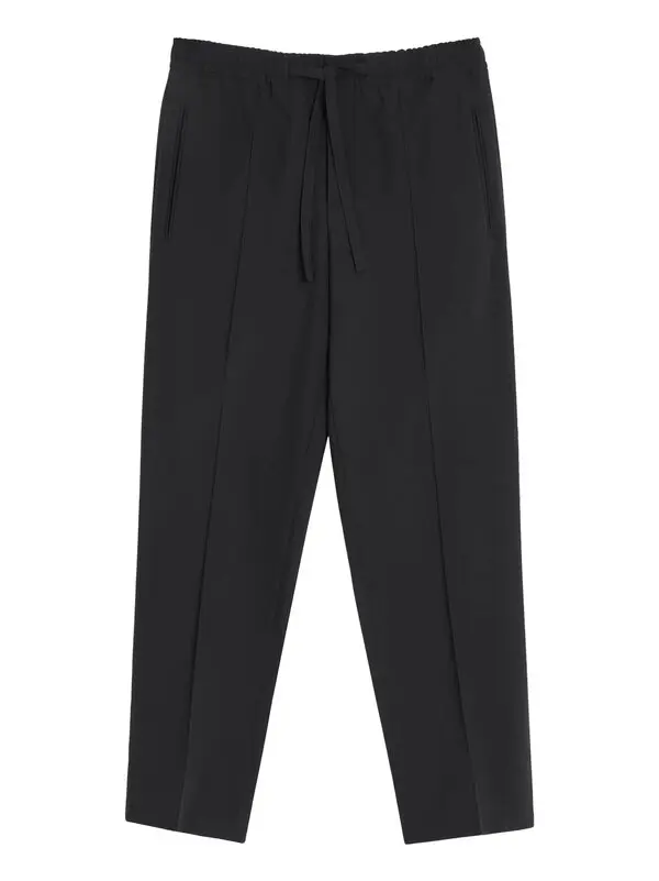 Valentino Garavani Virgin Wool Drawstring Trousers - Black