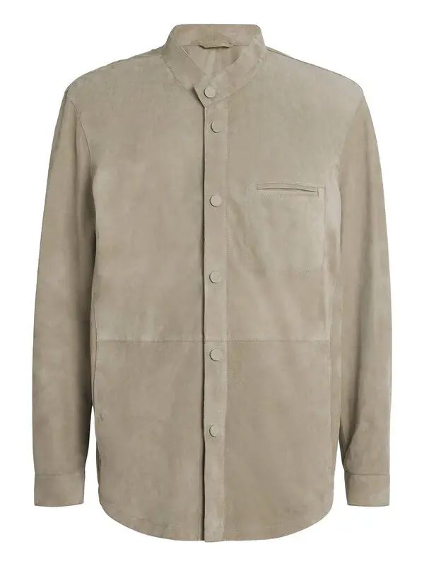 Giorgio Armani Suede Overshirt - Brown