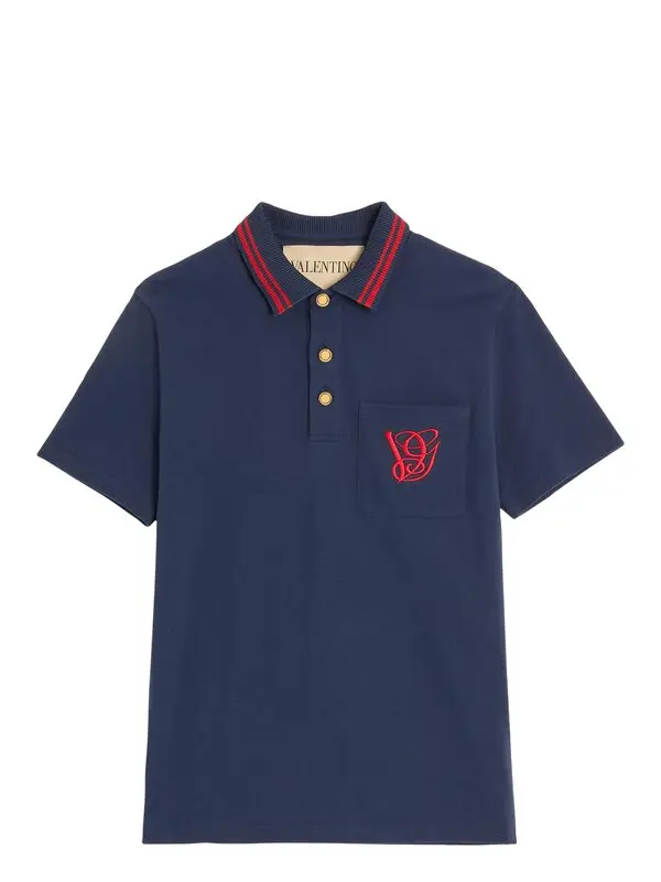 Valentino Garavani Monogram Polo Shirt - Blue