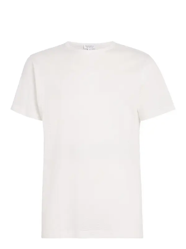 Sunspel Cotton Mesh Cellular Crew-neck T-shirt - White