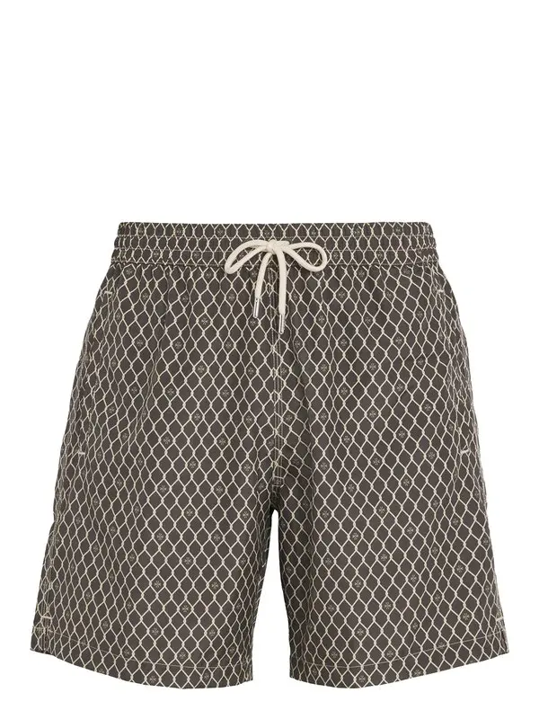 Jacob Cohen Diamond Print Bermuda Swim Shorts - Black