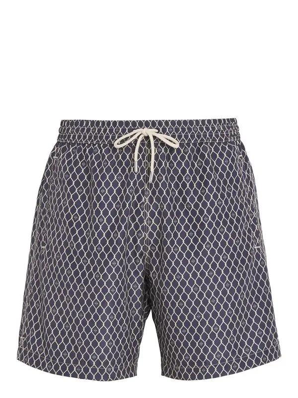 Jacob Cohen Diamond Print Bermuda Swim Shorts - Blue