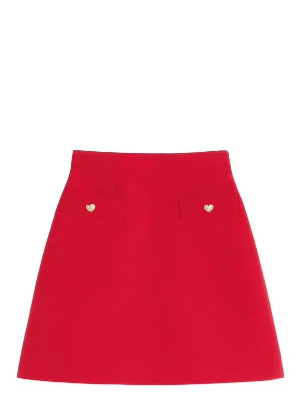 Valentino Garavani Wool-silk Embellished Mini Skirt - Red