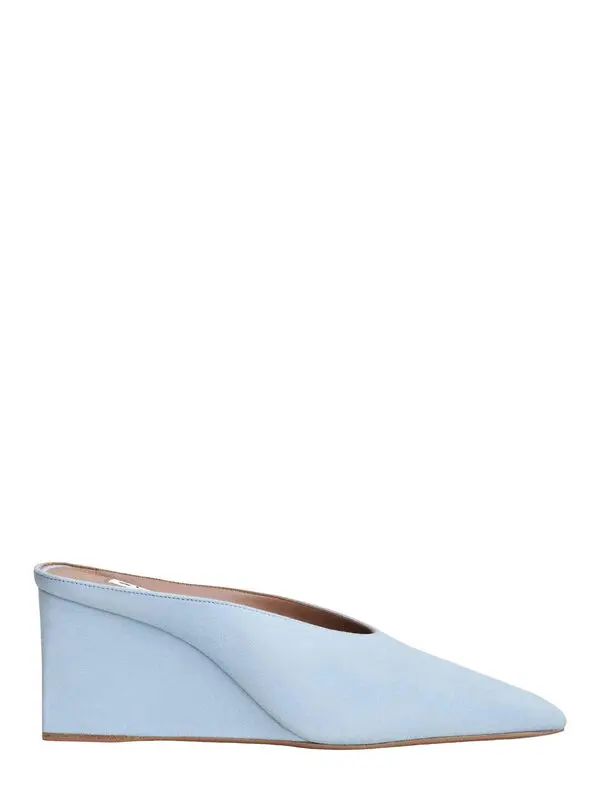 Alaïa Cube Suede Wedge Mules 75 - Blue