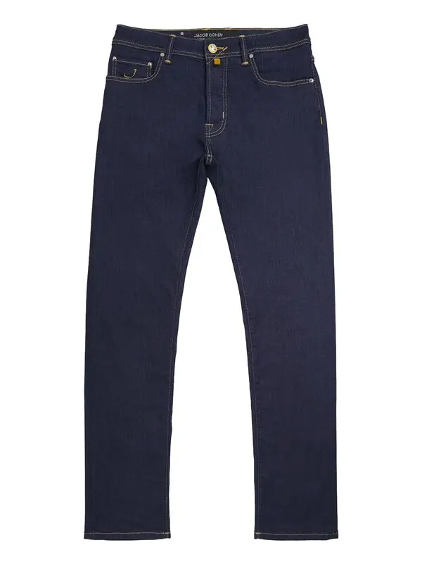 Jacob Cohen Ostrich Leather-patch Slim Bard Jeans - Blue