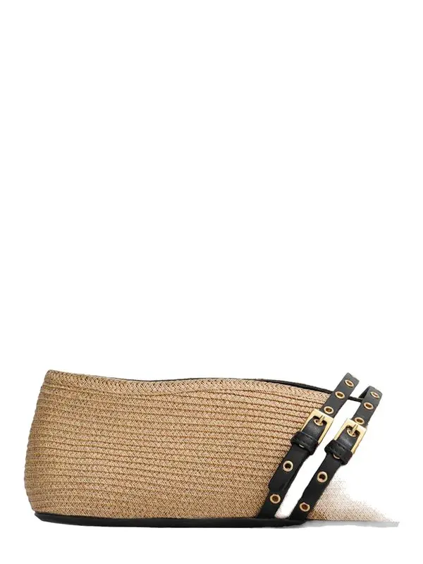 Alaïa Raffia And Leather Ballet Flats - Black