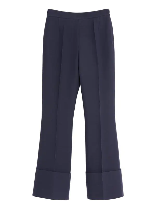 Valentino Garavani Wool-silk Flared Trousers - Blue