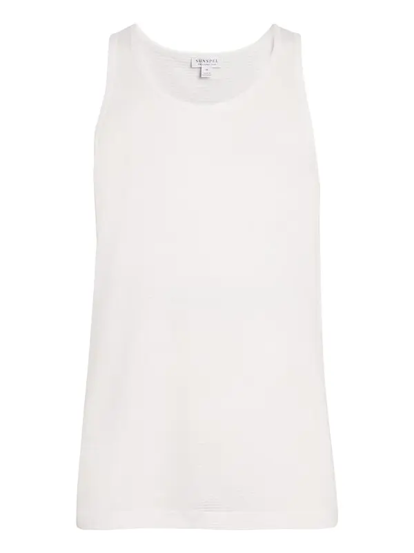 Sunspel Cotton Mesh Cellular Vest - White