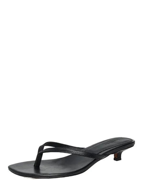 Madewell Leather Kitten Heel Thong Sandals - True Black