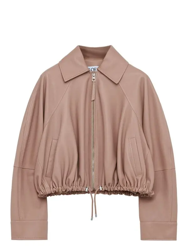 Loewe Balloon Leather Jacket - Beige