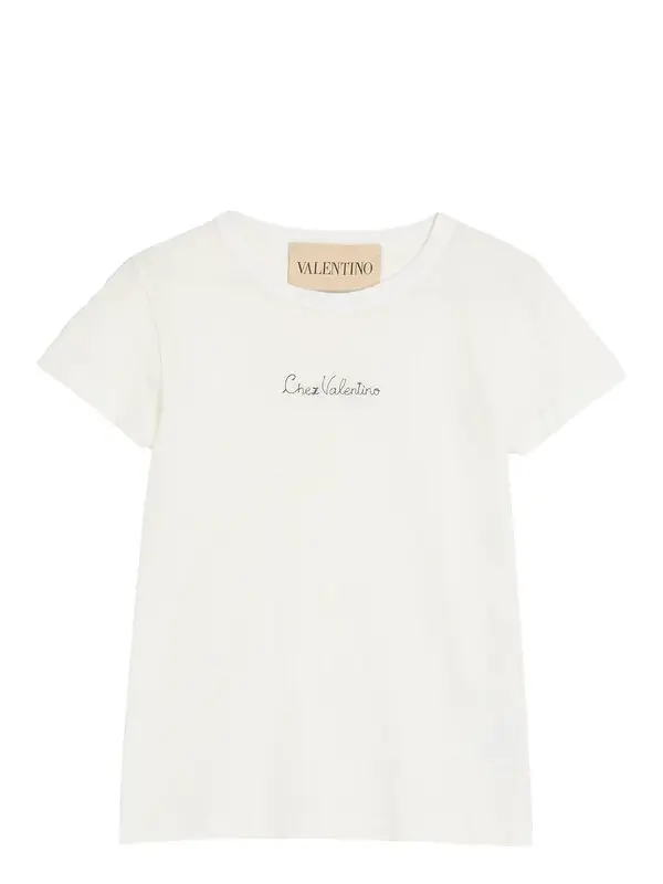 Valentino Garavani Cotton Chez T-shirt - Ivory