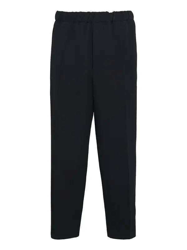 JIL SANDER Wool Straight Trousers - Black