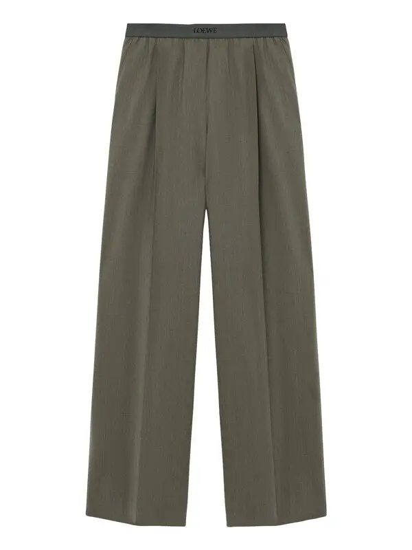 Loewe Logo-detail Tailored Trousers - Green