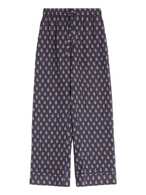 Valentino Garavani Linen Paisley Straight Trousers - Blue