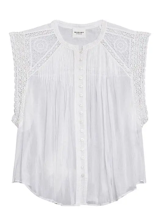 MARANT ETOILE Gresia Lace Top - White