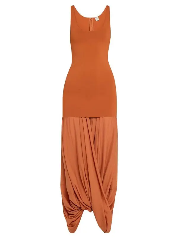 TOTÊME Draped Cocoon Maxi Tank Dress - Rustcopper