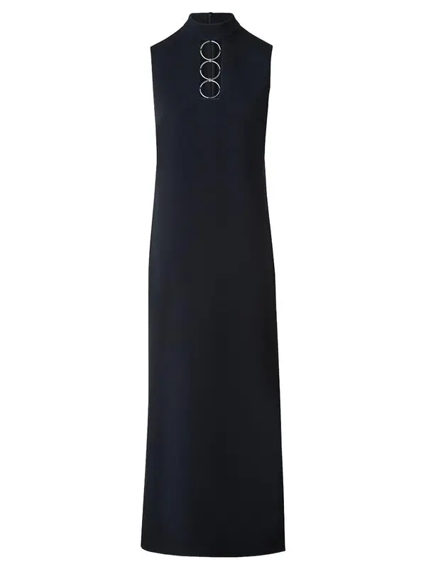 Akris Cutout Ring Hardware Wool Dress - Black