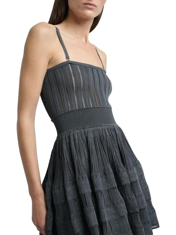 Alaïa A-line Crinoline Mini Dress - Blue