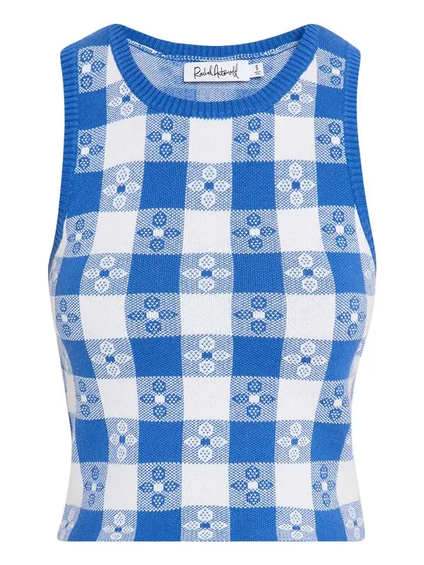 RACHEL ANTONOFF Pippa Shell Sweater - Blue White Tableclot