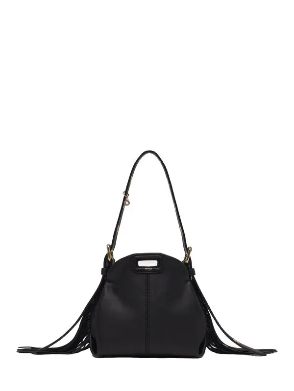 Maje Leather Miss M Micro Bag - Black
