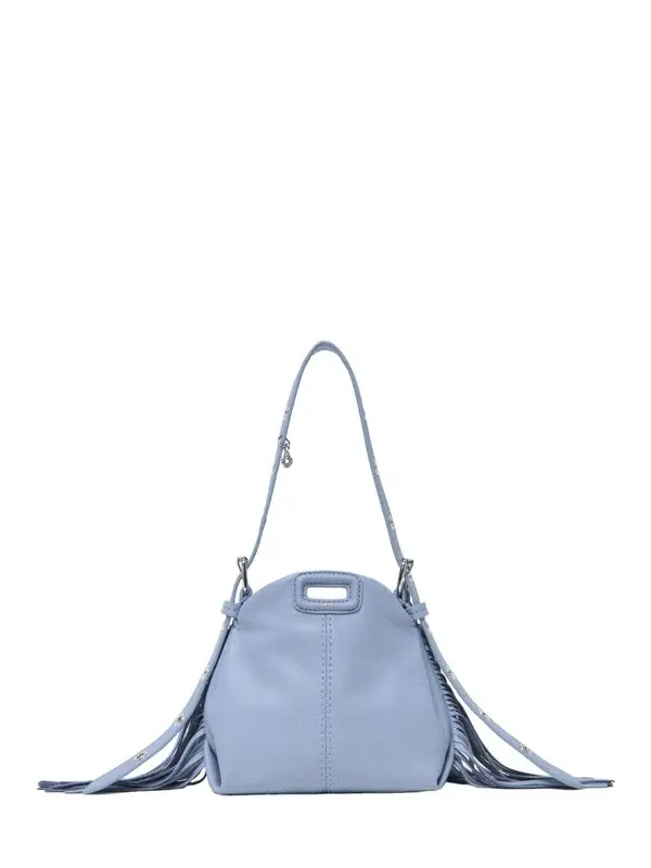 Maje Leather Miss M Micro Bag - Blue Sky