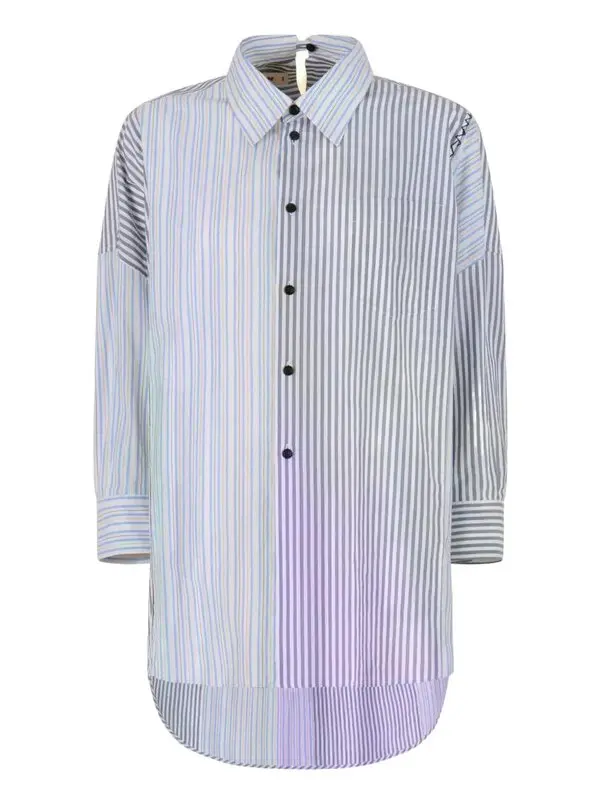 Marni Striped Cotton Shirt - Grey