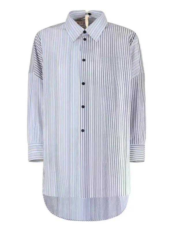 Marni Striped Cotton Shirt - Grey