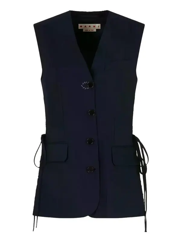 Marni Sleeveless Tailored Vest - Blue