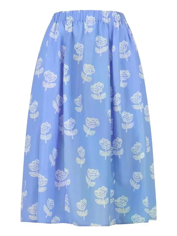Marni Floral-print Midi Skirt - Blue