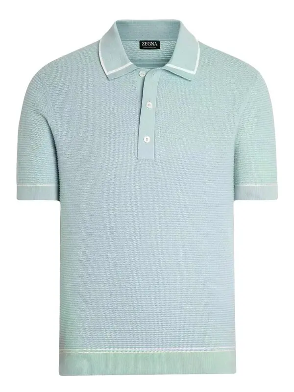 Zegna Cotton Polo Shirt - Blue