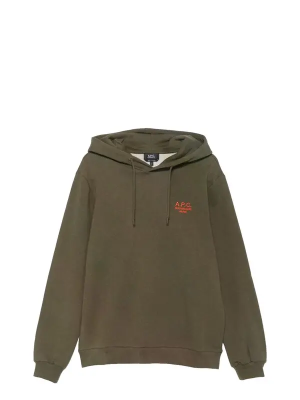 A.p.c. Logo-print Hoodie - Green